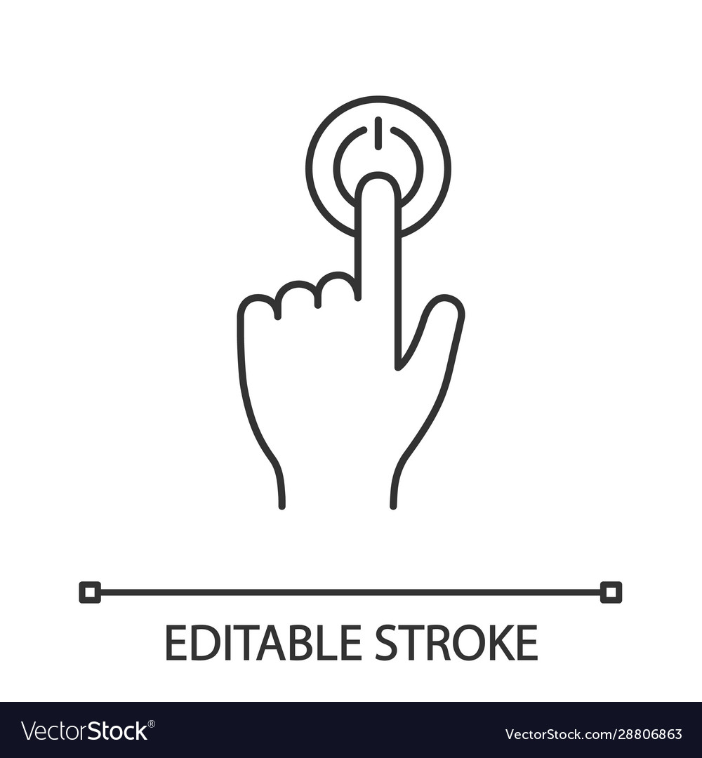 Power button click linear icon Royalty Free Vector Image Power button click linear icon Royalty Free Vector Image