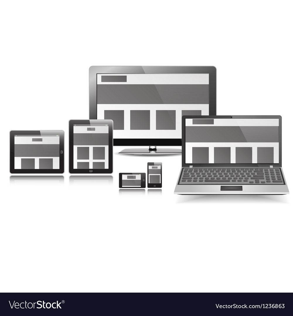 Responsive layout display set Royalty Free Vector Image