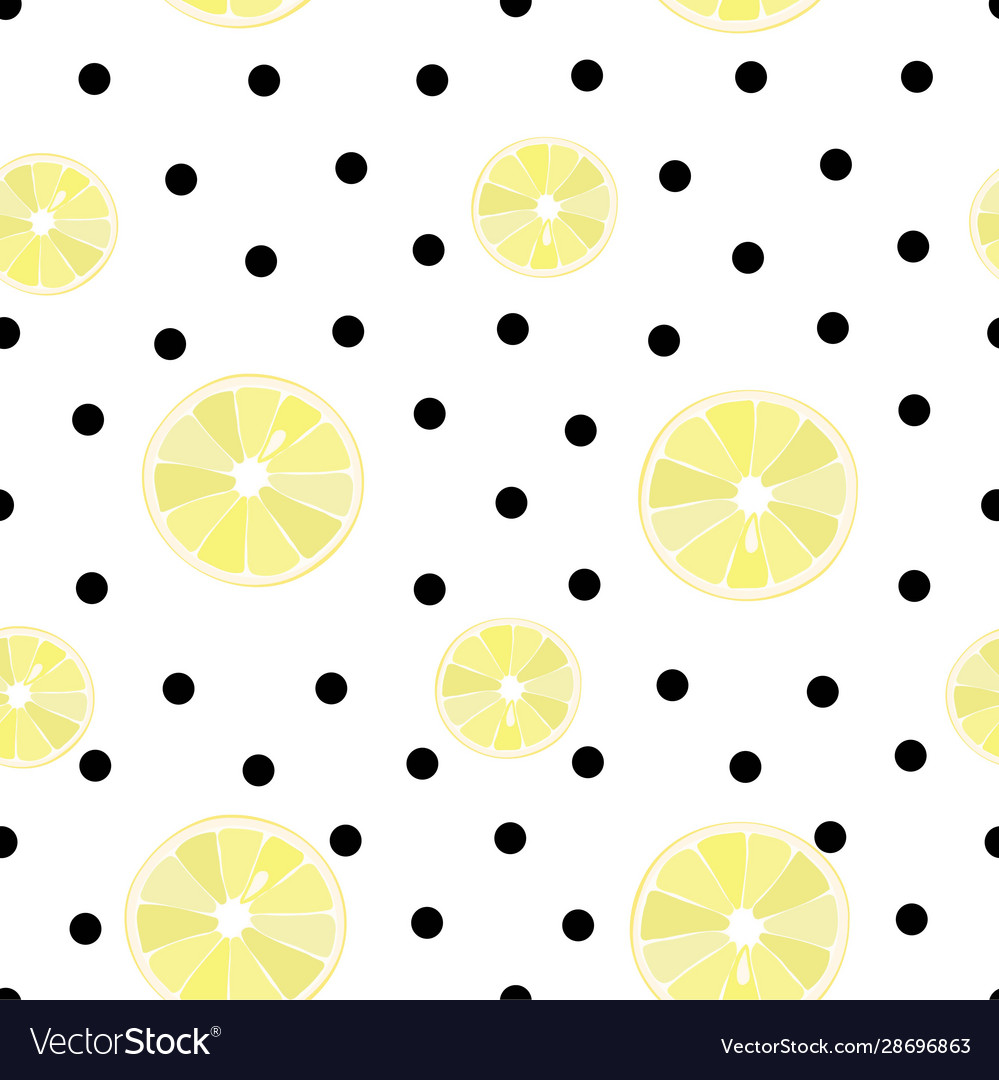 Seamless pattern with lemons- slices lemon Vector Image