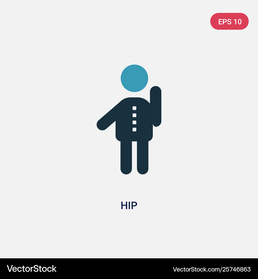 Two color hip icon from people concept isolated Vector Image