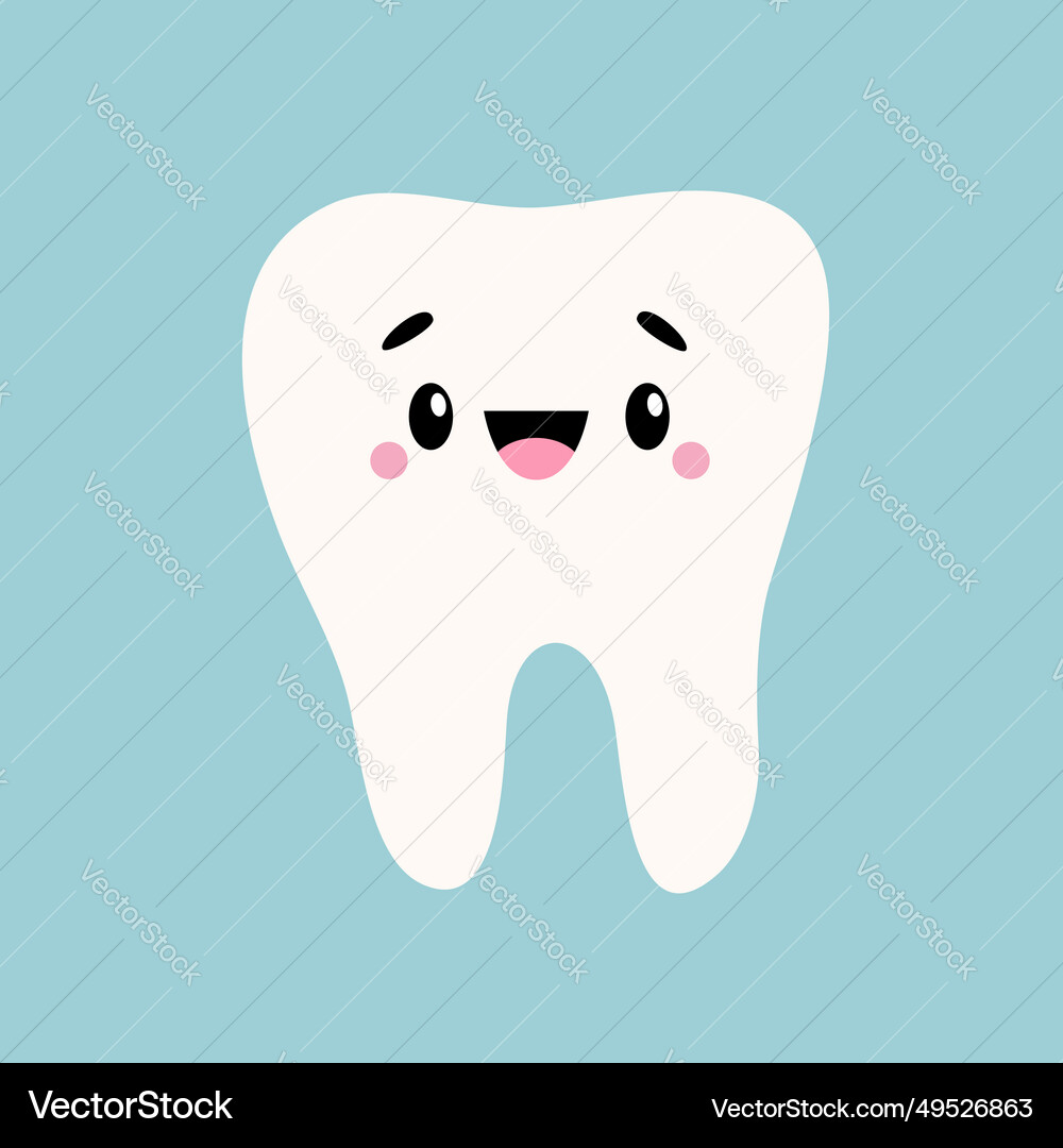 White smiling tooth icon healthy teeth cute Vector Image