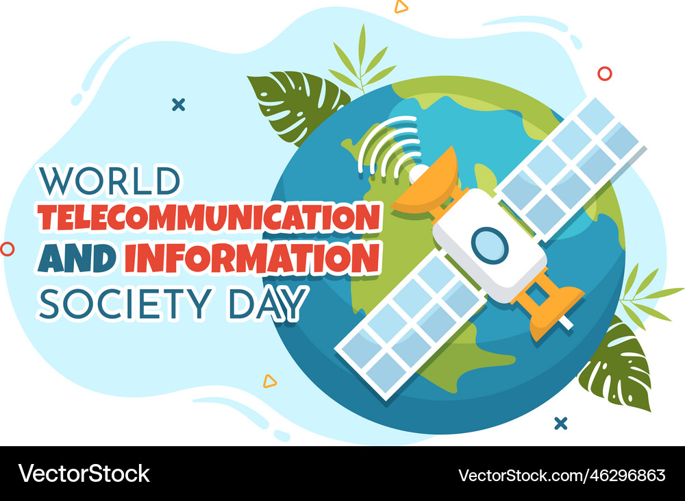 World telecommunication and information society Vector Image