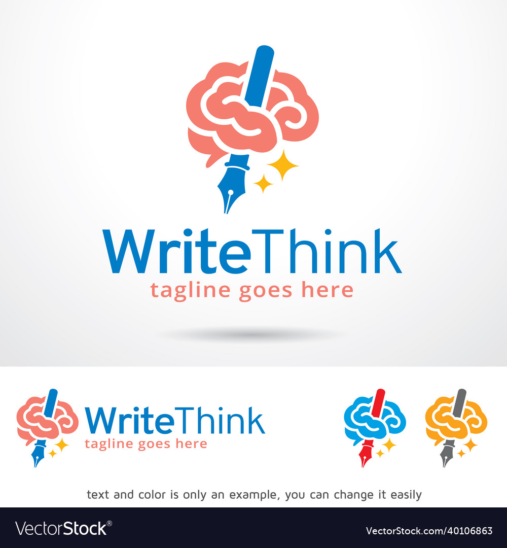 Write think logo template Royalty Free Vector Image