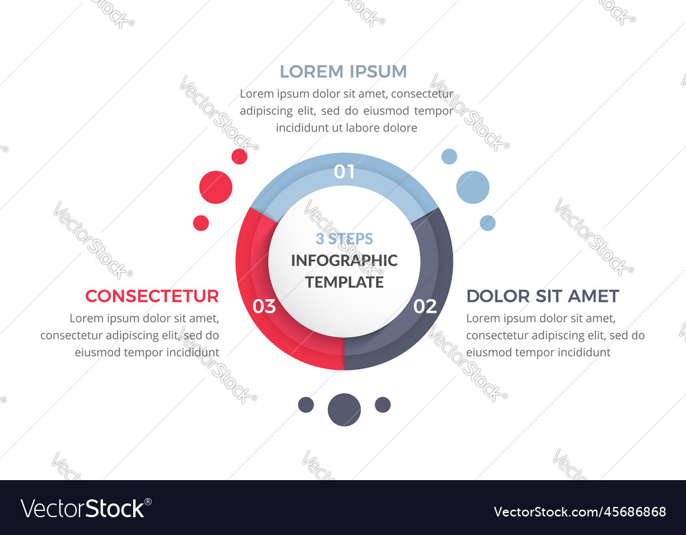 Circle infographics - three elements Royalty Free Vector