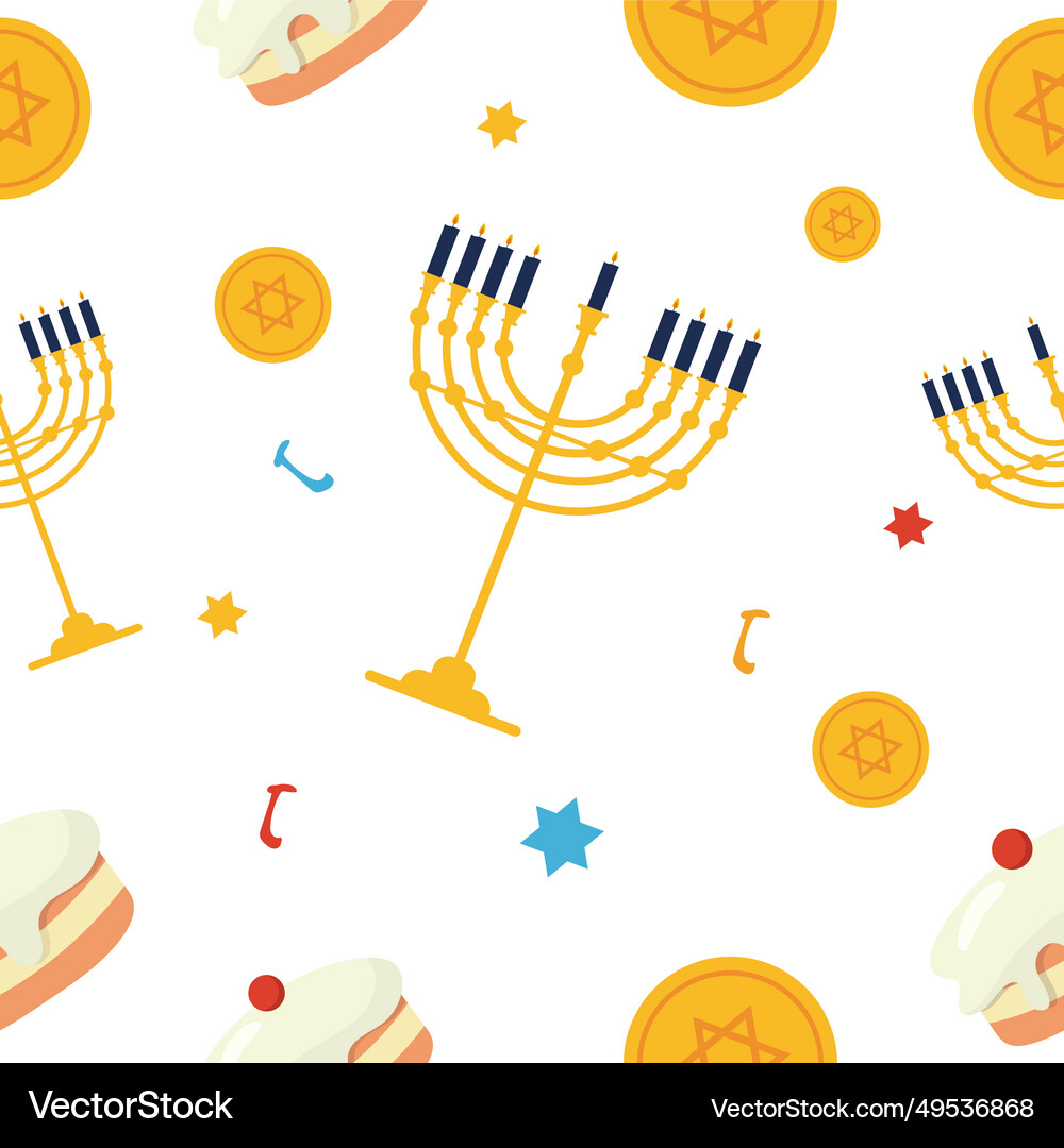 Hanukkah background of menorah Royalty Free Vector Image