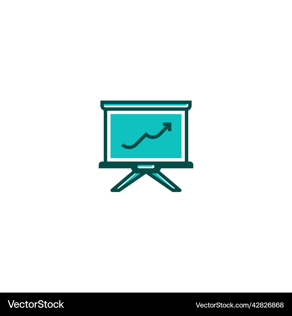 Presentation board line icon linear style sign Vector Image