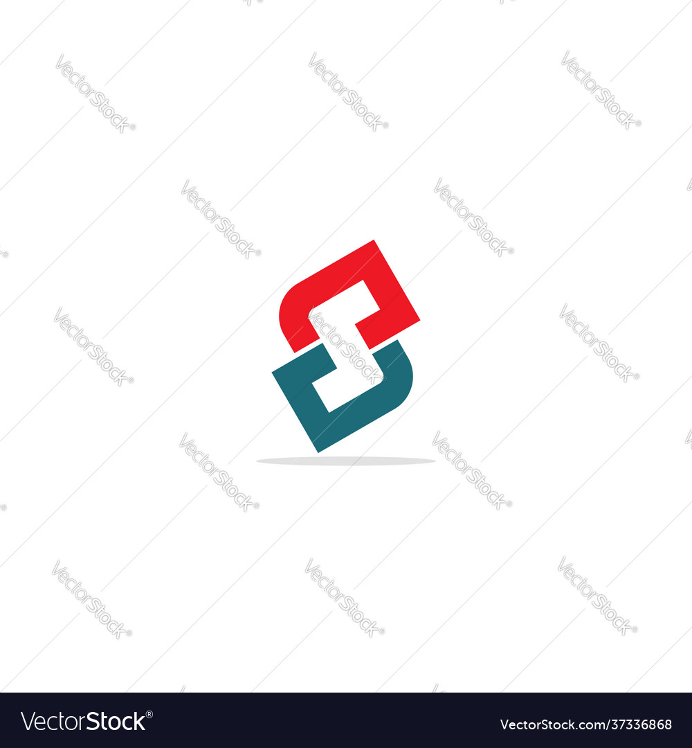 S initial colored logo Royalty Free Vector Image