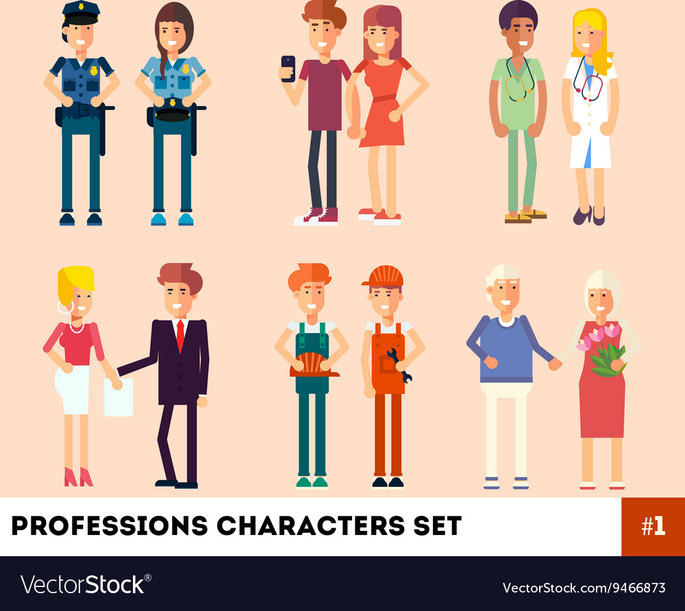 Characters set Royalty Free Vector Image - VectorStock