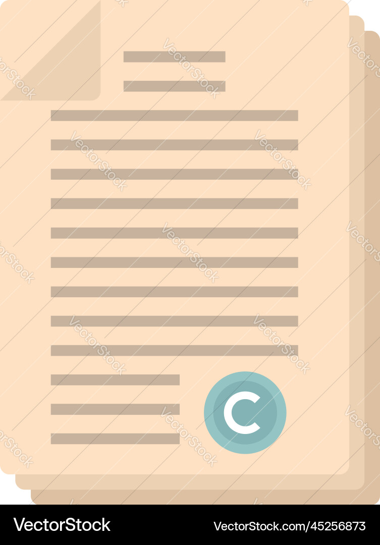 Company standard icon flat regulatory iso Vector Image