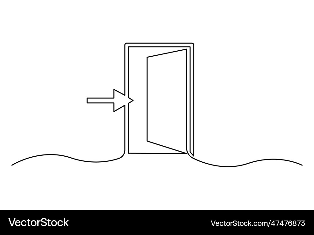 Entrance line icon entry door sign building exit Vector Image