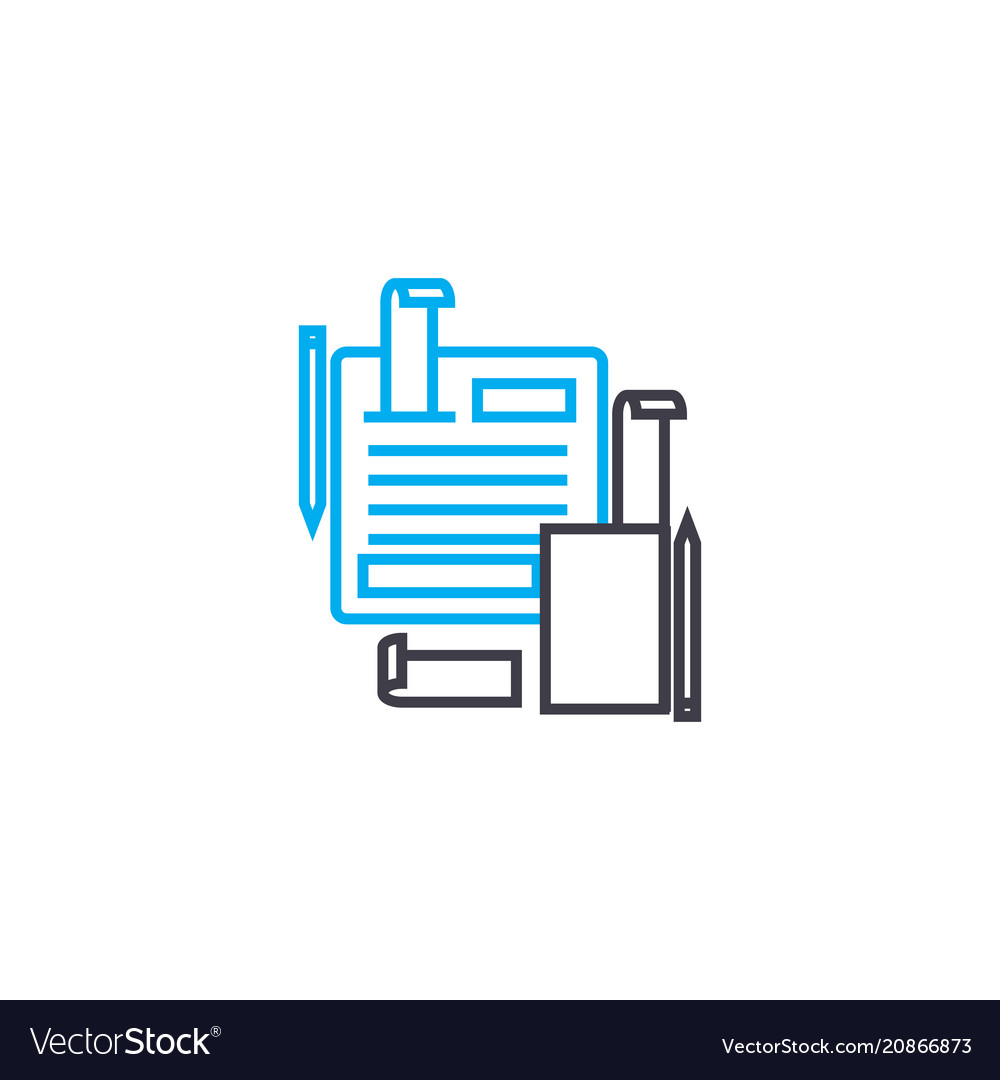 Filling in the form thin line stroke icon Vector Image
