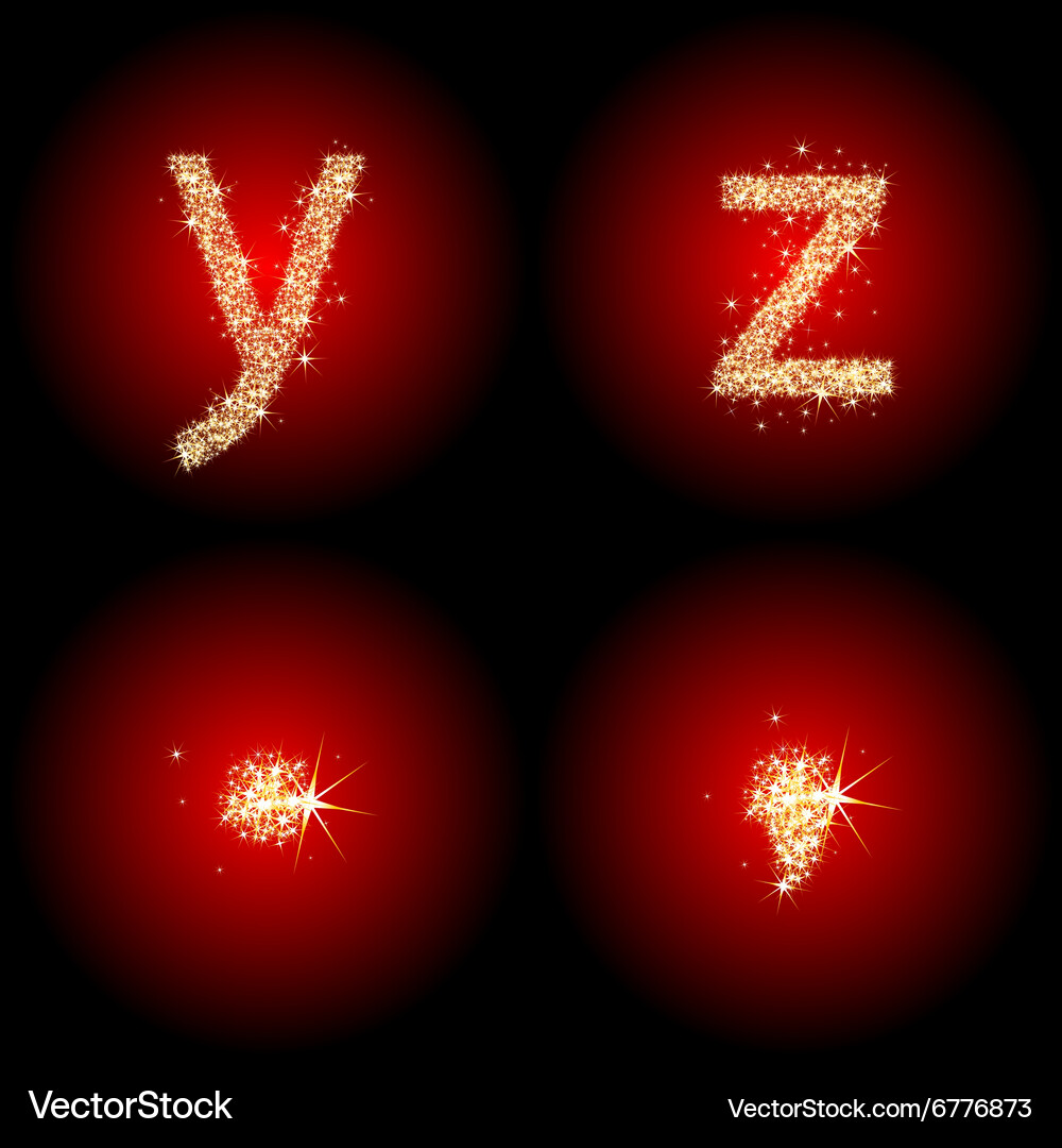 Four letters of the alphabet Royalty Free Vector Image