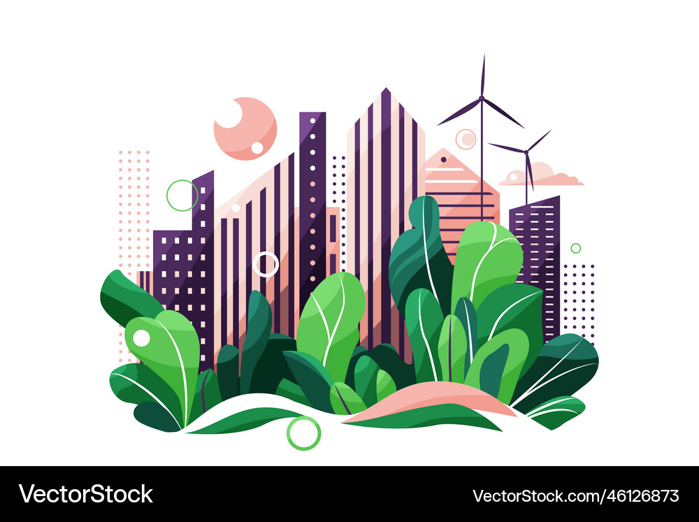 Green eco city ecology Royalty Free Vector Image