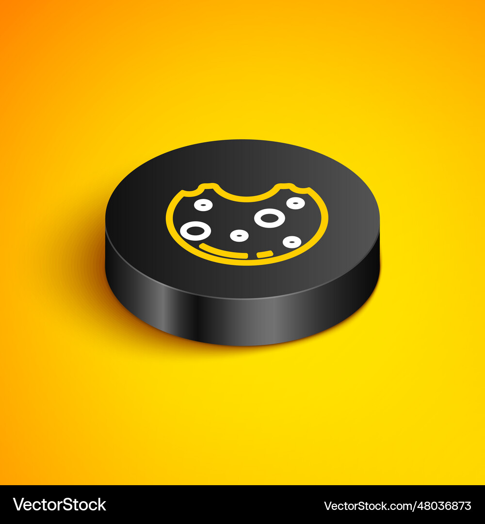 Isometric line chocolate cookies with marijuana Vector Image