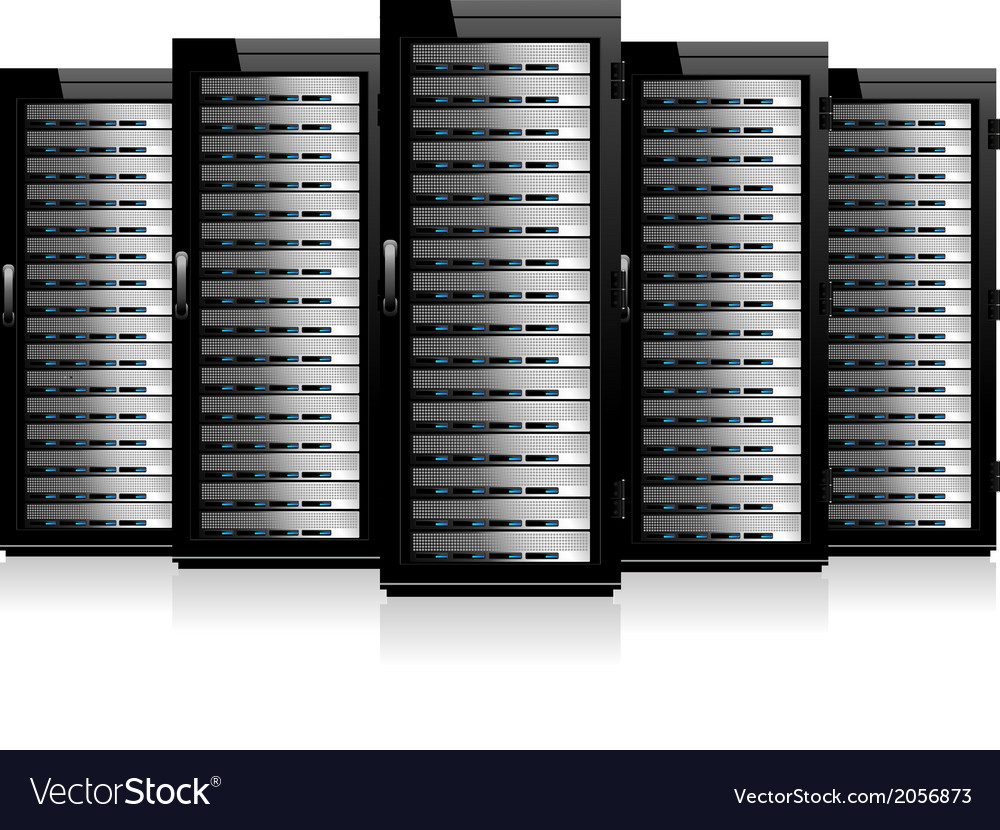 Servers in a Row Royalty Free Vector Image - VectorStock