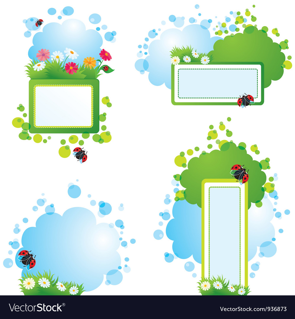 Set summer backgrounds and frames Royalty Free Vector Image