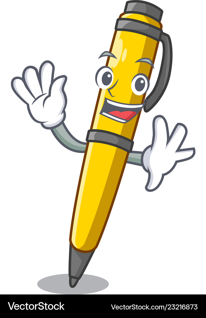 Waving pen can be used for mascot Royalty Free Vector Image