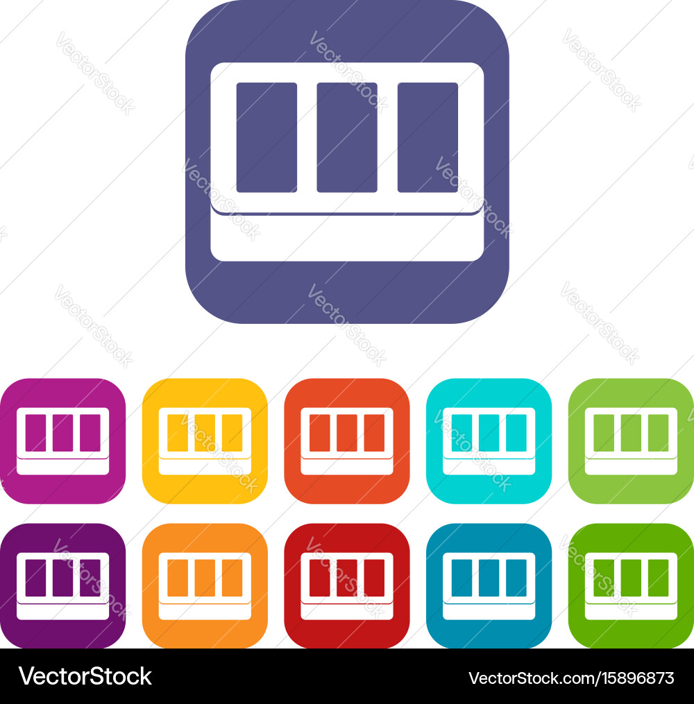 White window frame icons set Royalty Free Vector Image