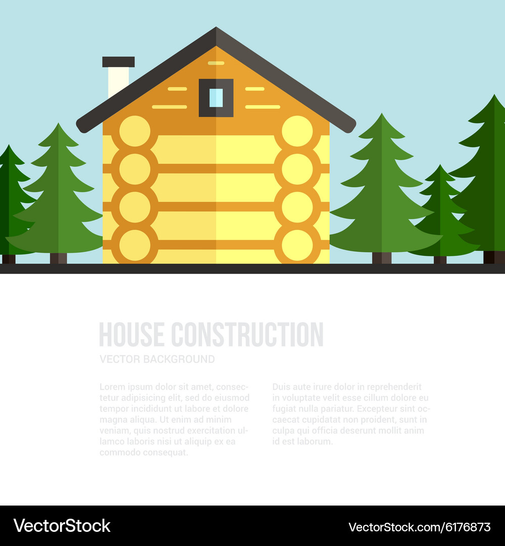Wooden house building Royalty Free Vector Image