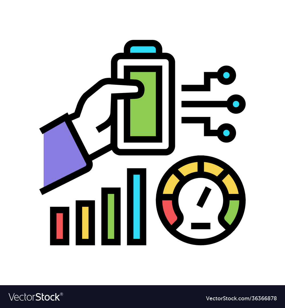 Battery optimize color icon Royalty Free Vector Image Battery optimize color icon Royalty Free Vector Image