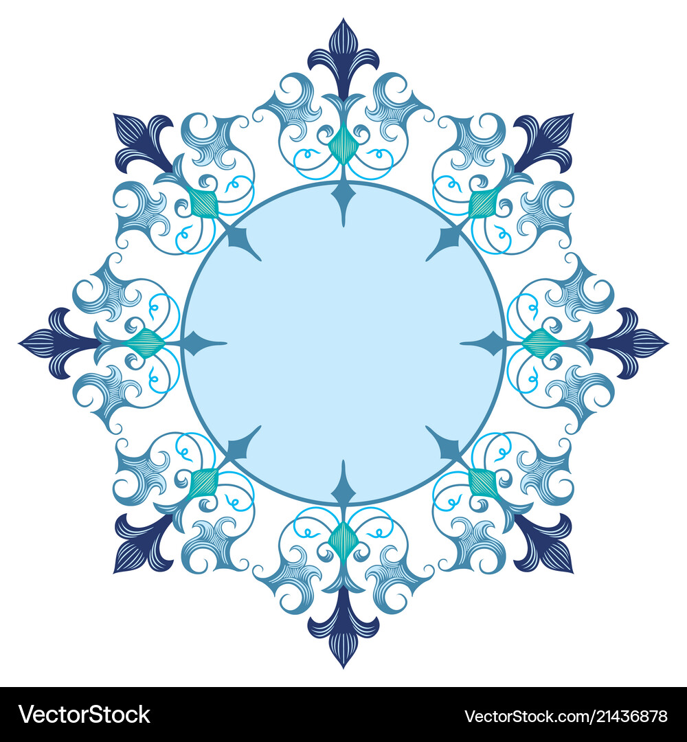 Beautiful luxury round frame ornamental border Vector Image