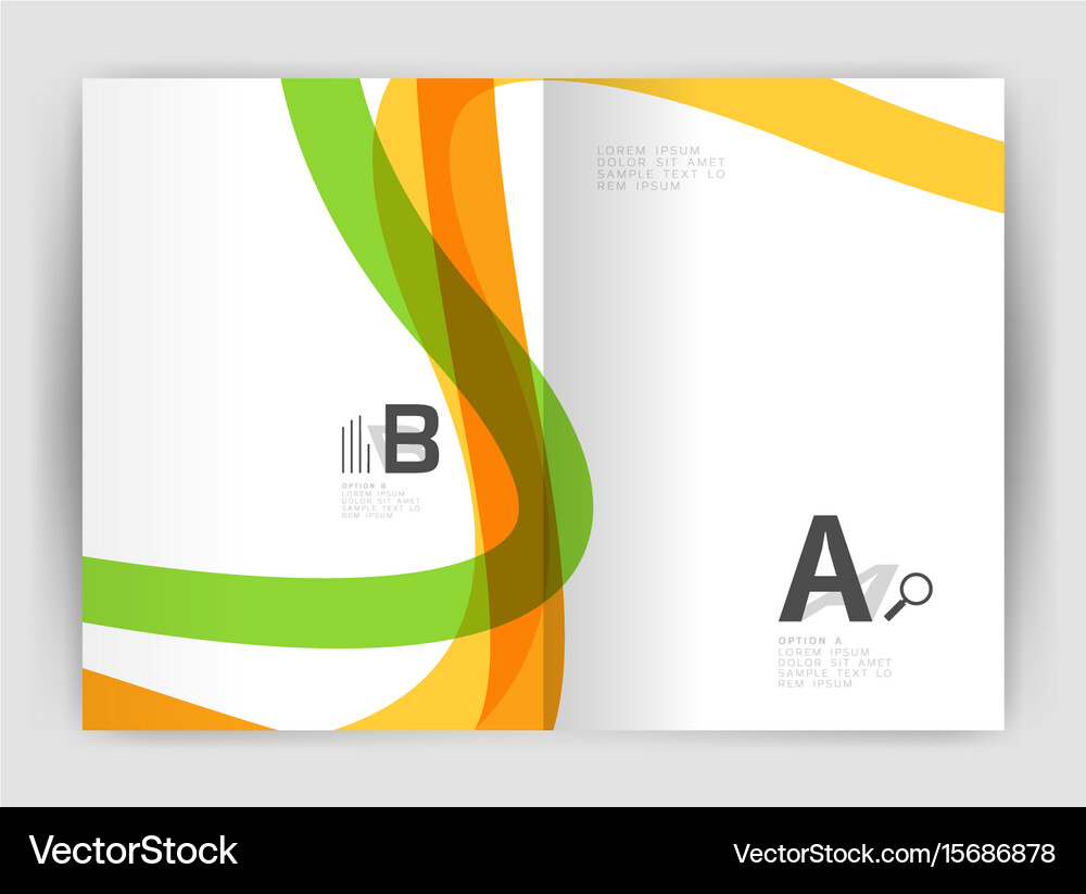 Business brochure flyer template wave and line Vector Image