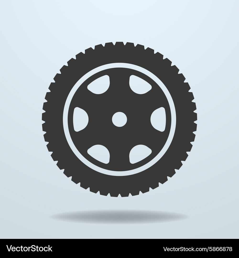 Car wheel icon tire rim Royalty Free Vector Image