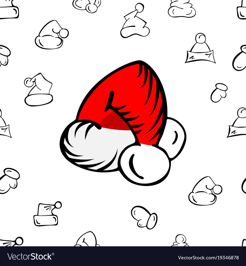 Christmas hat pattern Royalty Free Vector Image