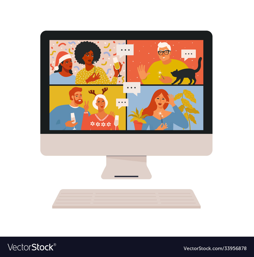 Concept videoconference and web communication Vector Image