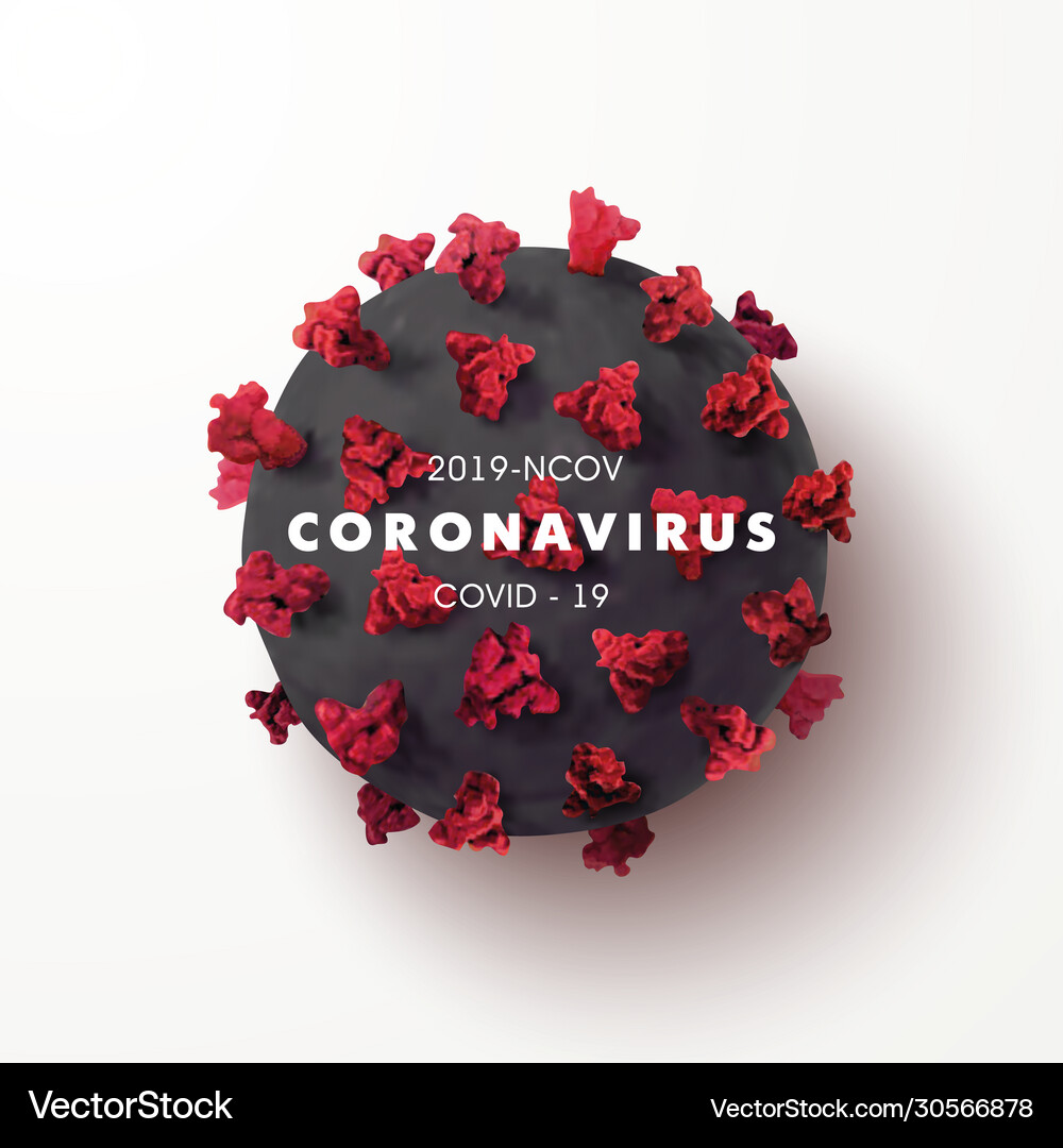 Coronavirus 2019-ncov banner with realistic Vector Image