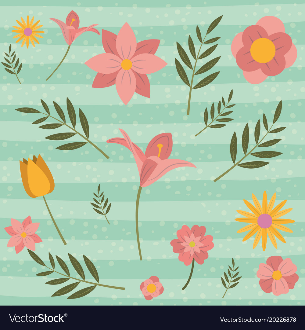 Cute flowers pattern background Royalty Free Vector Image