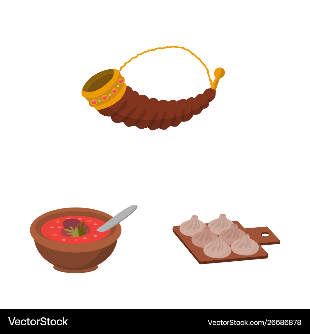 Design caucasus and traditions icon set Royalty Free Vector