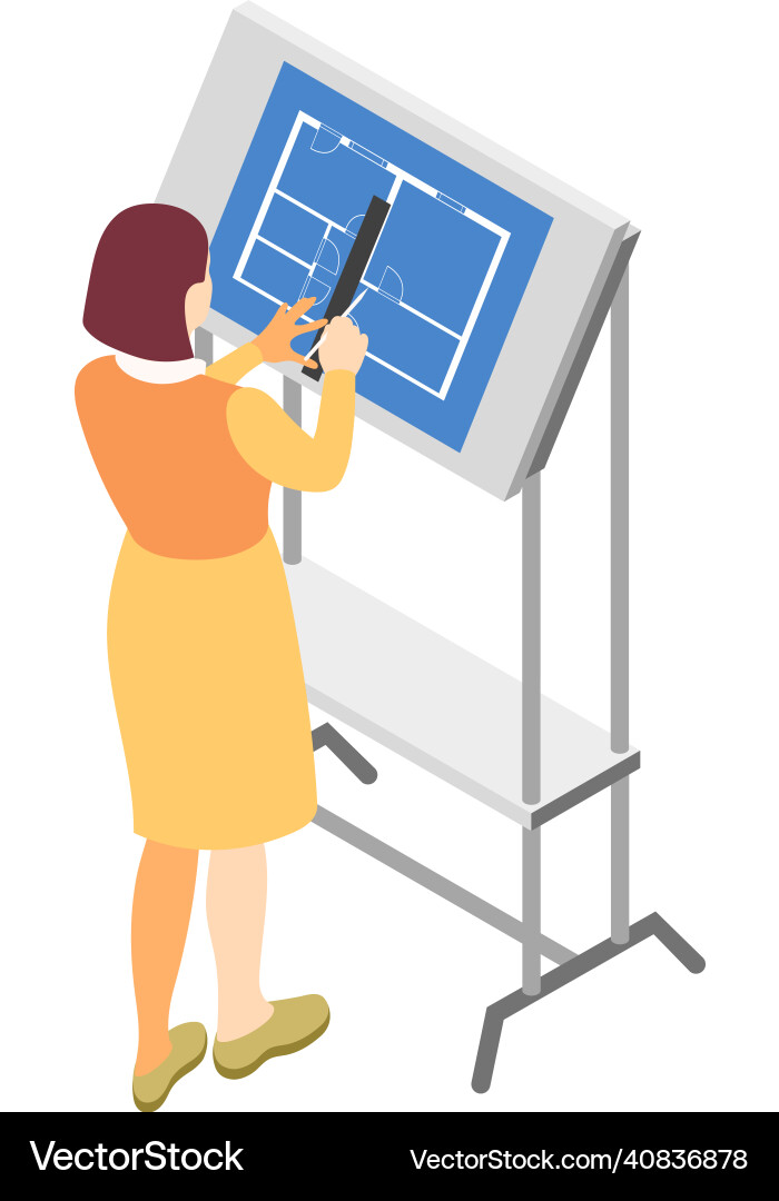 Drawing construction plan composition Royalty Free Vector