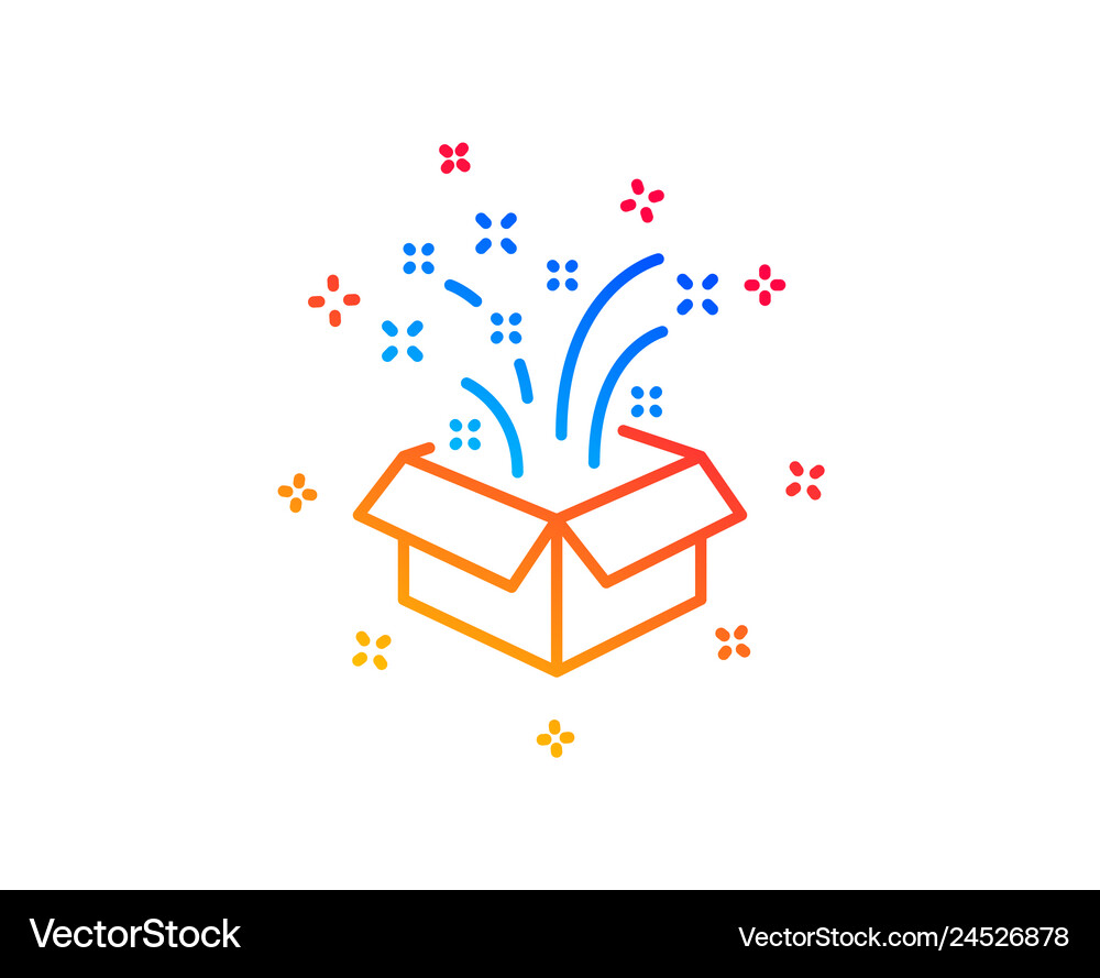 Gift box open line icon christmas or new year Vector Image