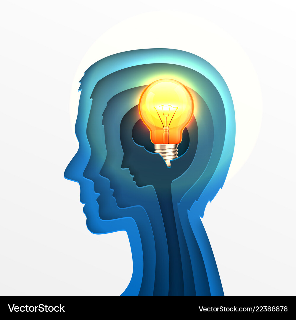 Head of a man and layers Royalty Free Vector Image