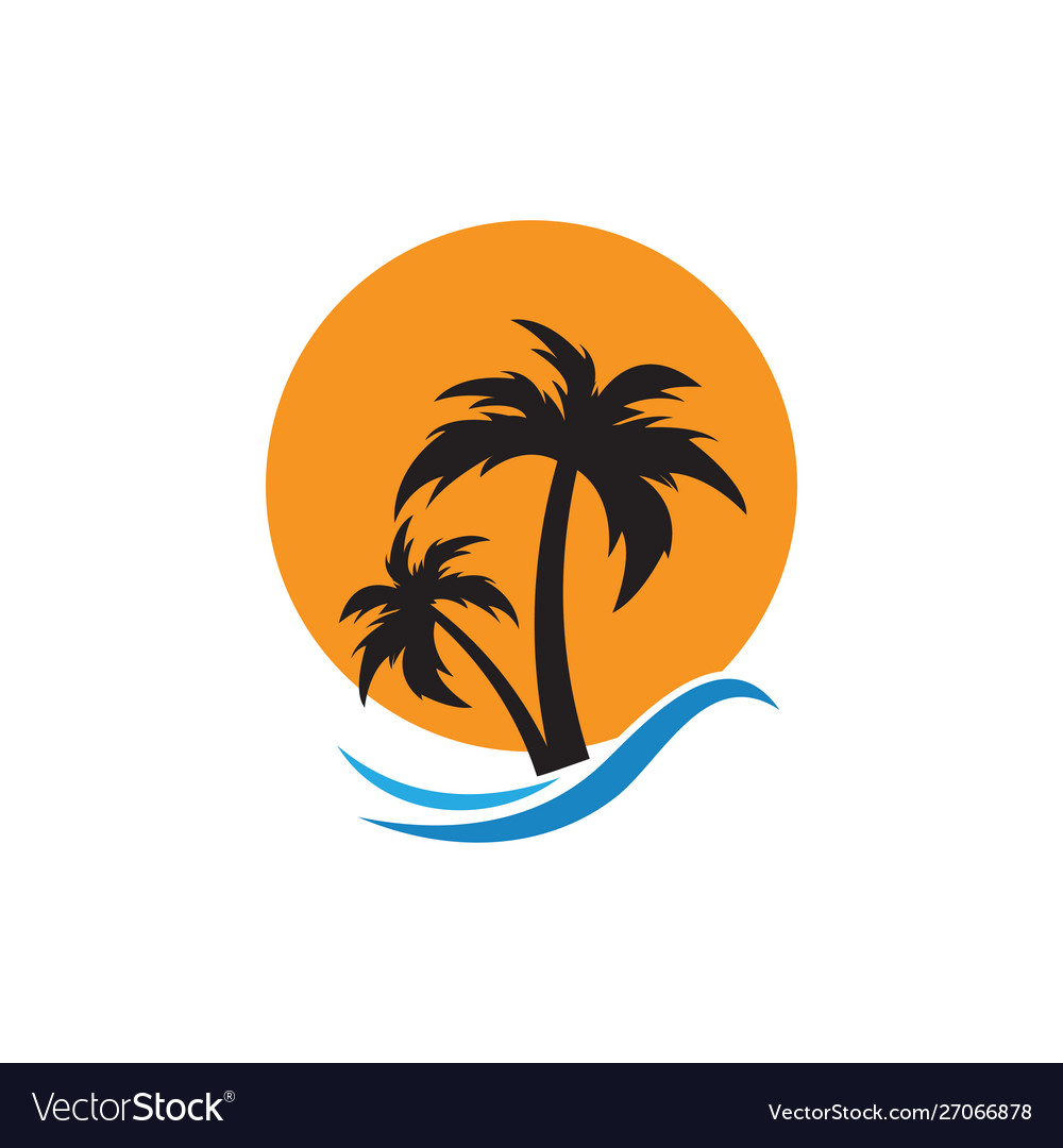 Palm tree graphic design template isolated Vector Image