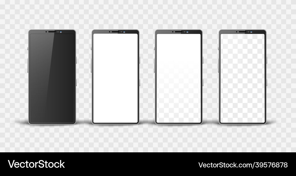 Realistic phone screens smartphone gadgets front Vector Image