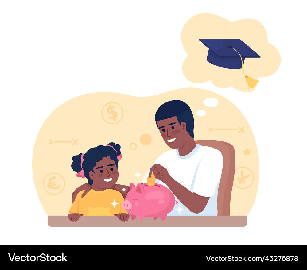 Savings for college costs 2d isolated Royalty Free Vector