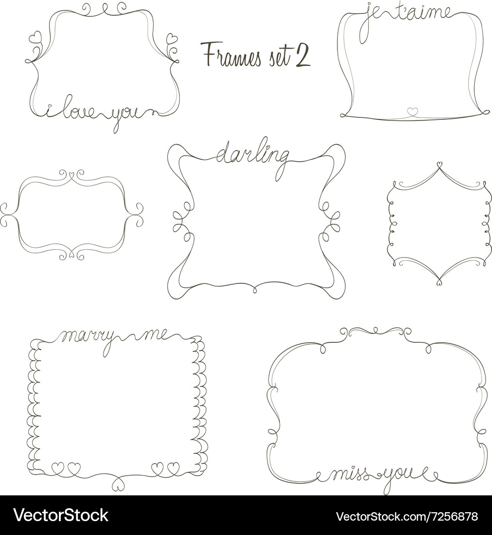 Set of doodle frames Royalty Free Vector Image