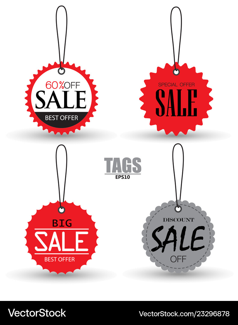 Set sale tags with labels special offer Royalty Free Vector