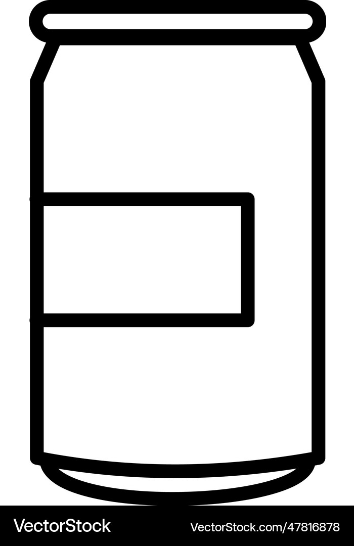 Soda can outline style icon Royalty Free Vector Image