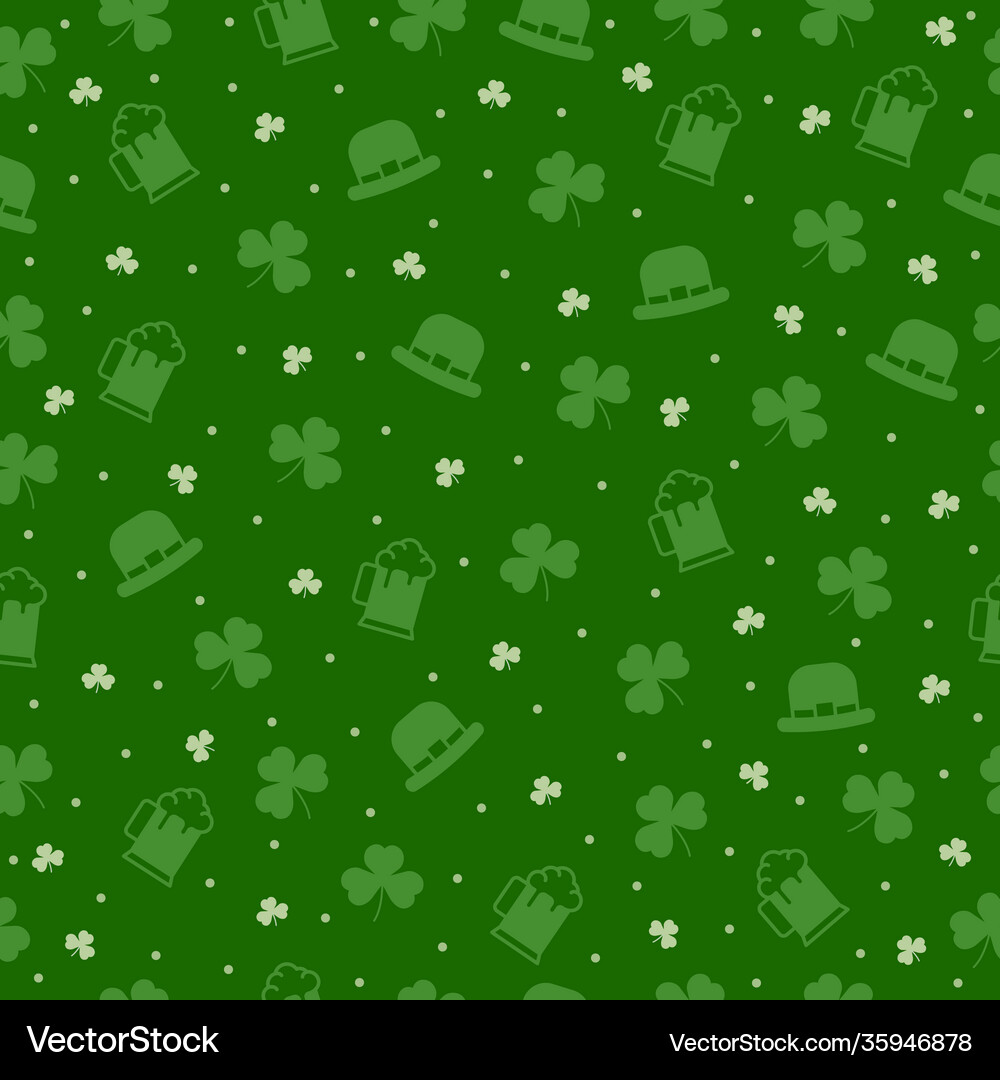 St patricks day seamless pattern with leprechaun Vector Image