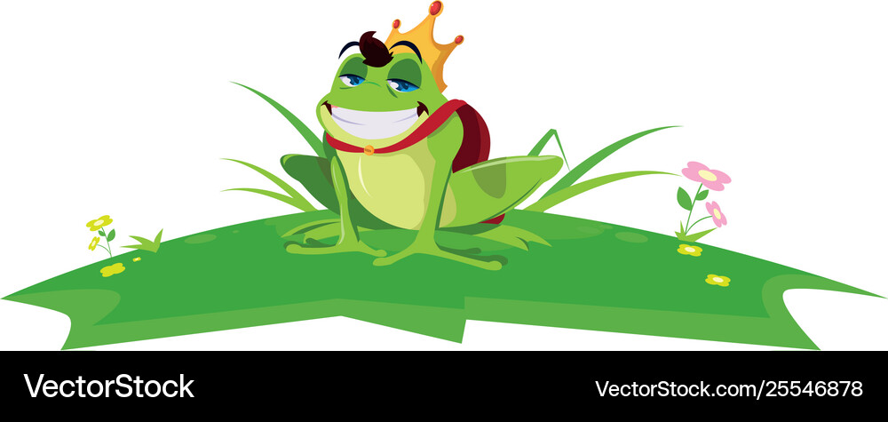 Toad prince in garden fairytale character Vector Image