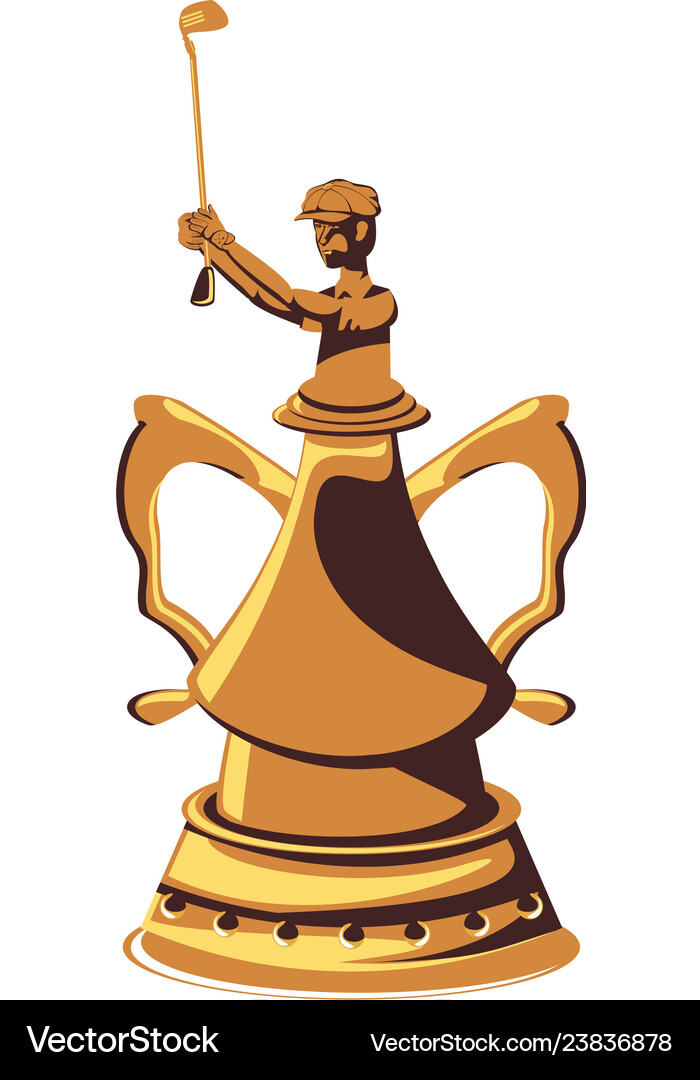 Trophy of golf isolated icon Royalty Free Vector Image