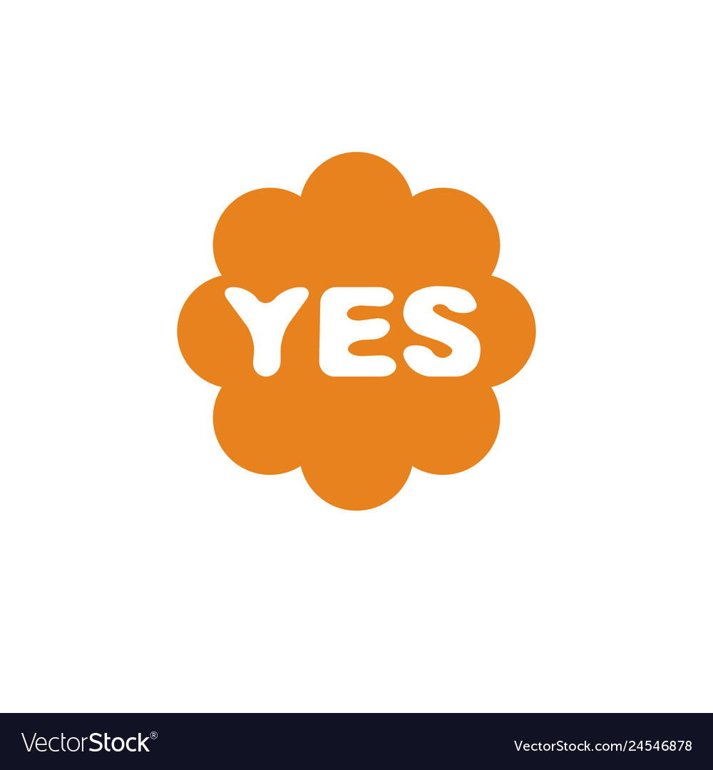 Yes checkbox with yellow checkmark confirmation Vector Image