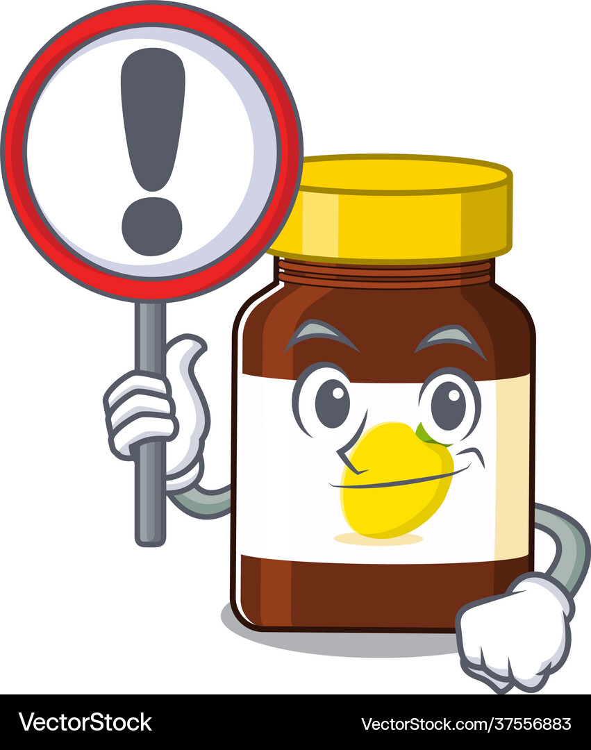 A cartoon icon bottle vitamin c Royalty Free Vector Image