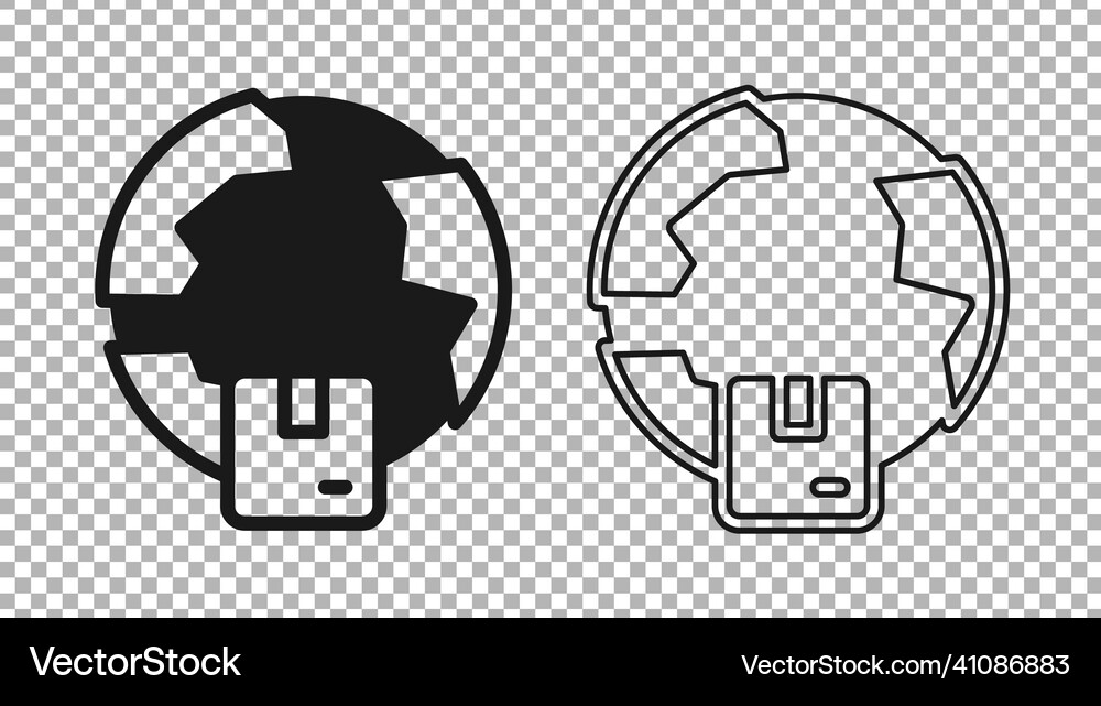 Black worldwide shipping icon isolated Royalty Free Vector
