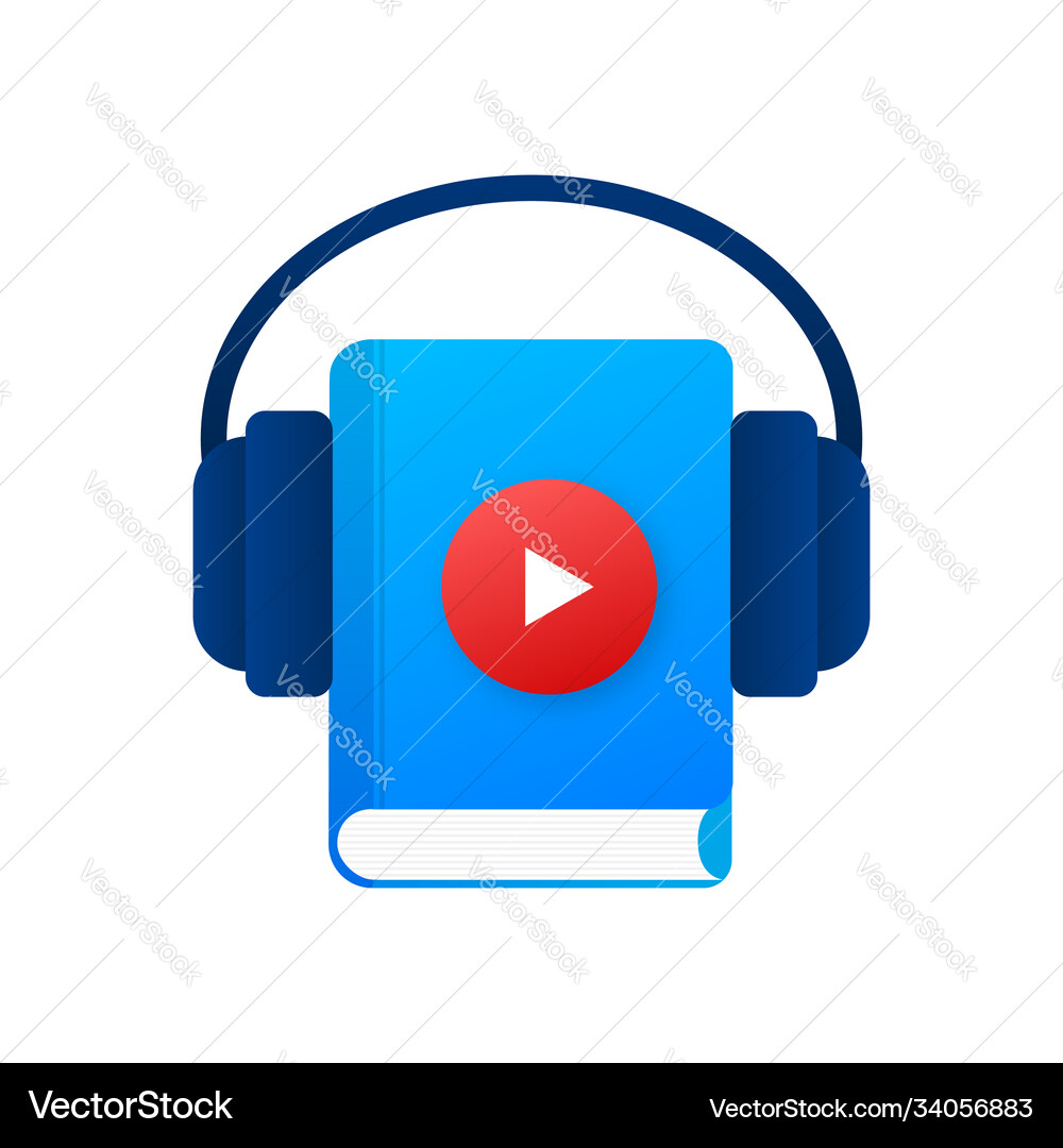 Concept audio book for web page banner social Vector Image