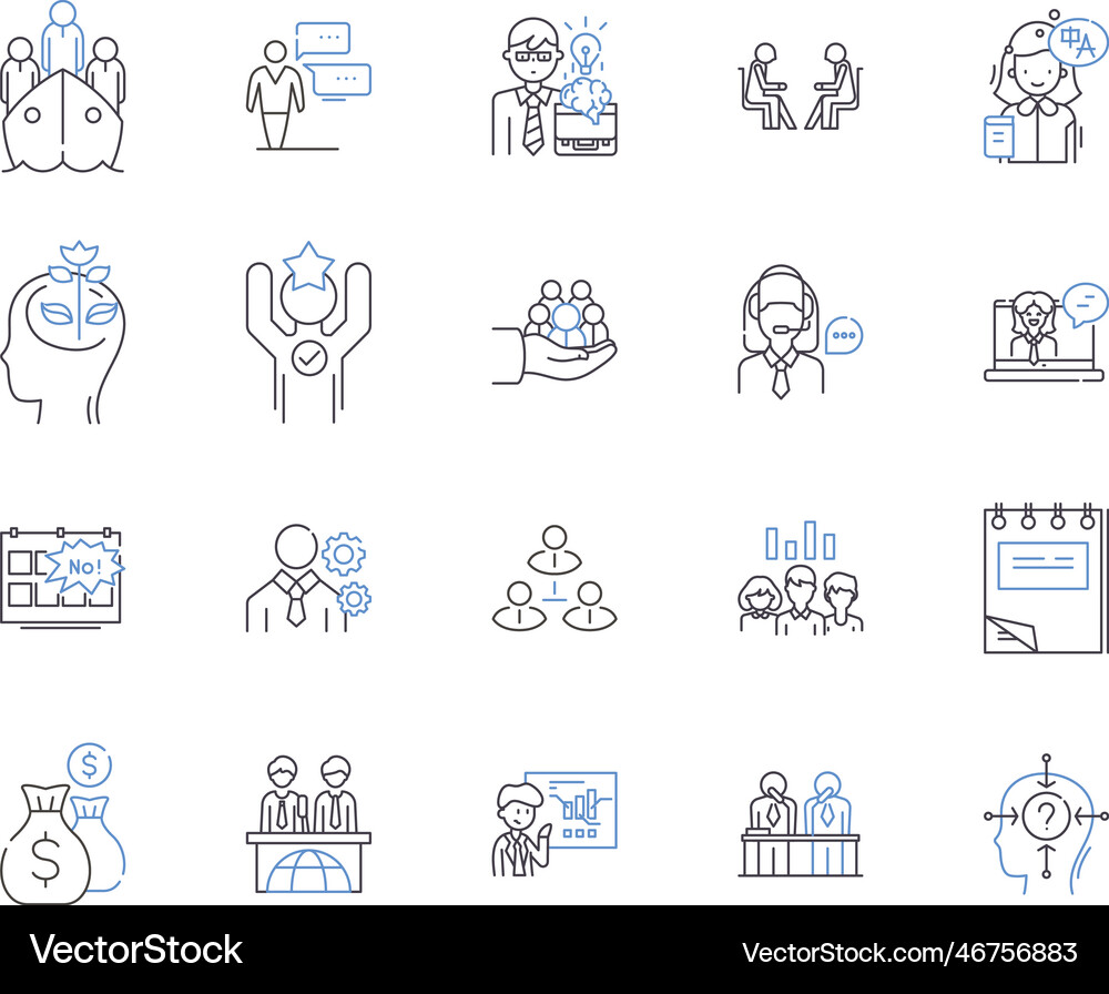 Customer service outline icons collection Vector Image