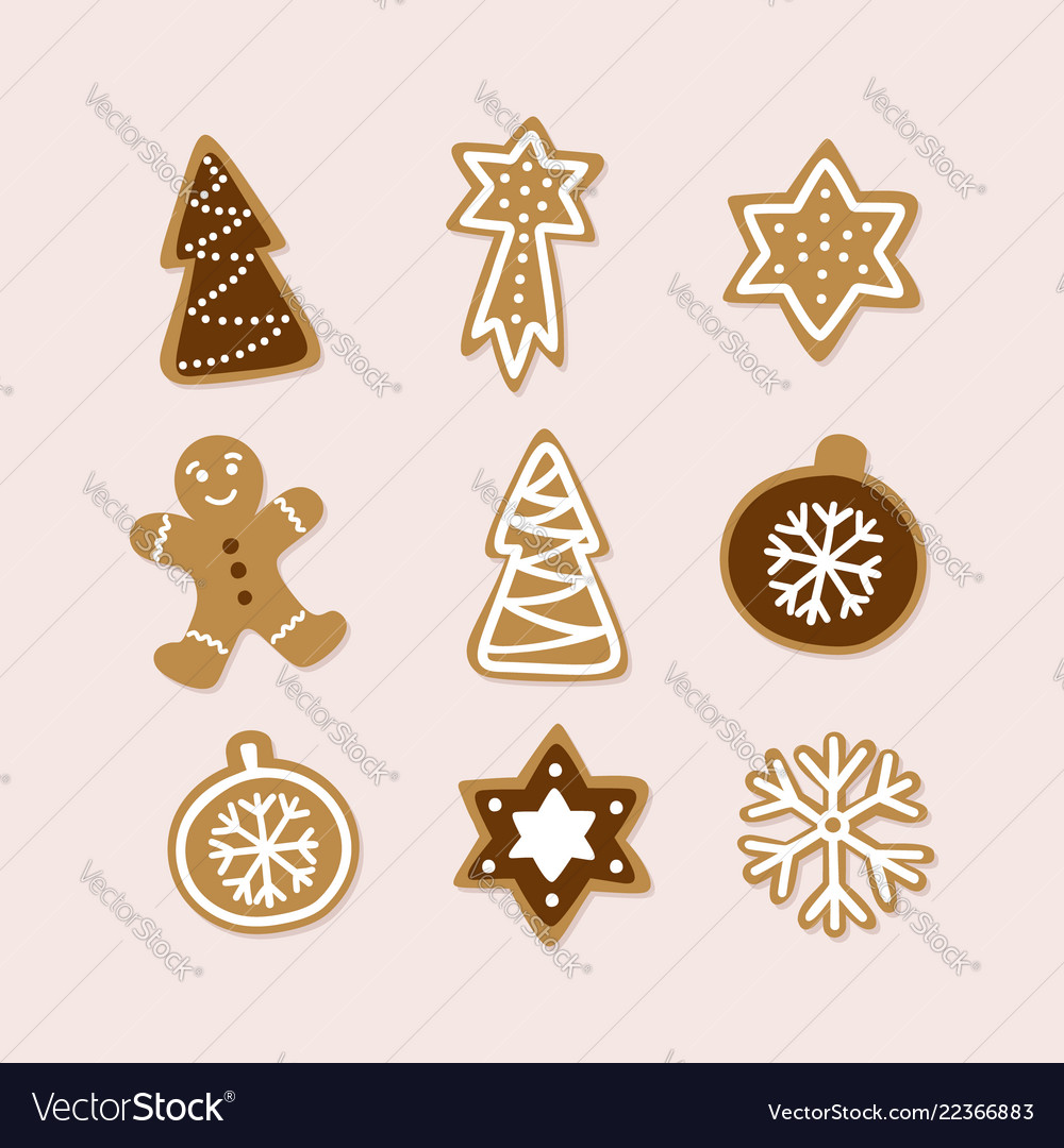 Hand drawn collection of traditional christmas Vector Image